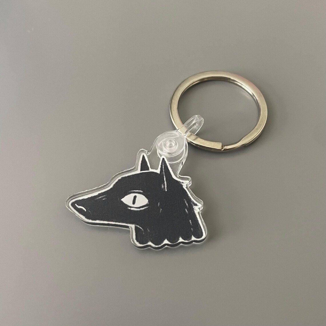 Wolf Head Keychain - Plastic Animal Charm, Gothic Accessory - Etsy