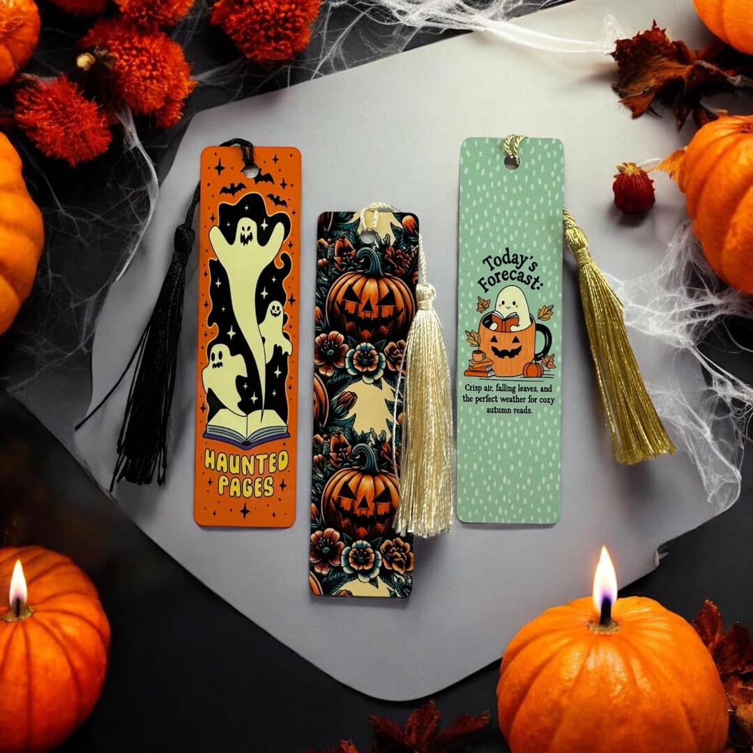 Halloween Inspired Bookmark | Ghost Bookmark | Jack O Lantern | Pumpkin ...