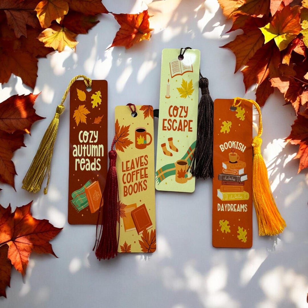 Cozy Fall Bookmarks | Autumn Reads | Book Club Gifts | Bookish ...