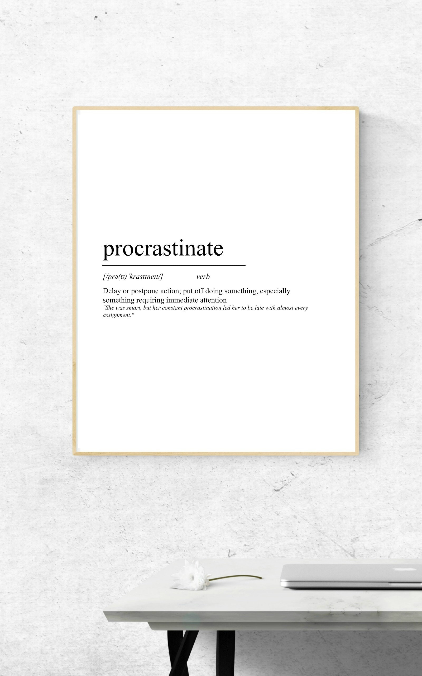 Procrastinate Dictionary Definition Print - Digital Download Print ...