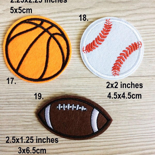 Embroidered Iron on Patch Sport Soccer Ball Baseball Football Basketball - Etsy
