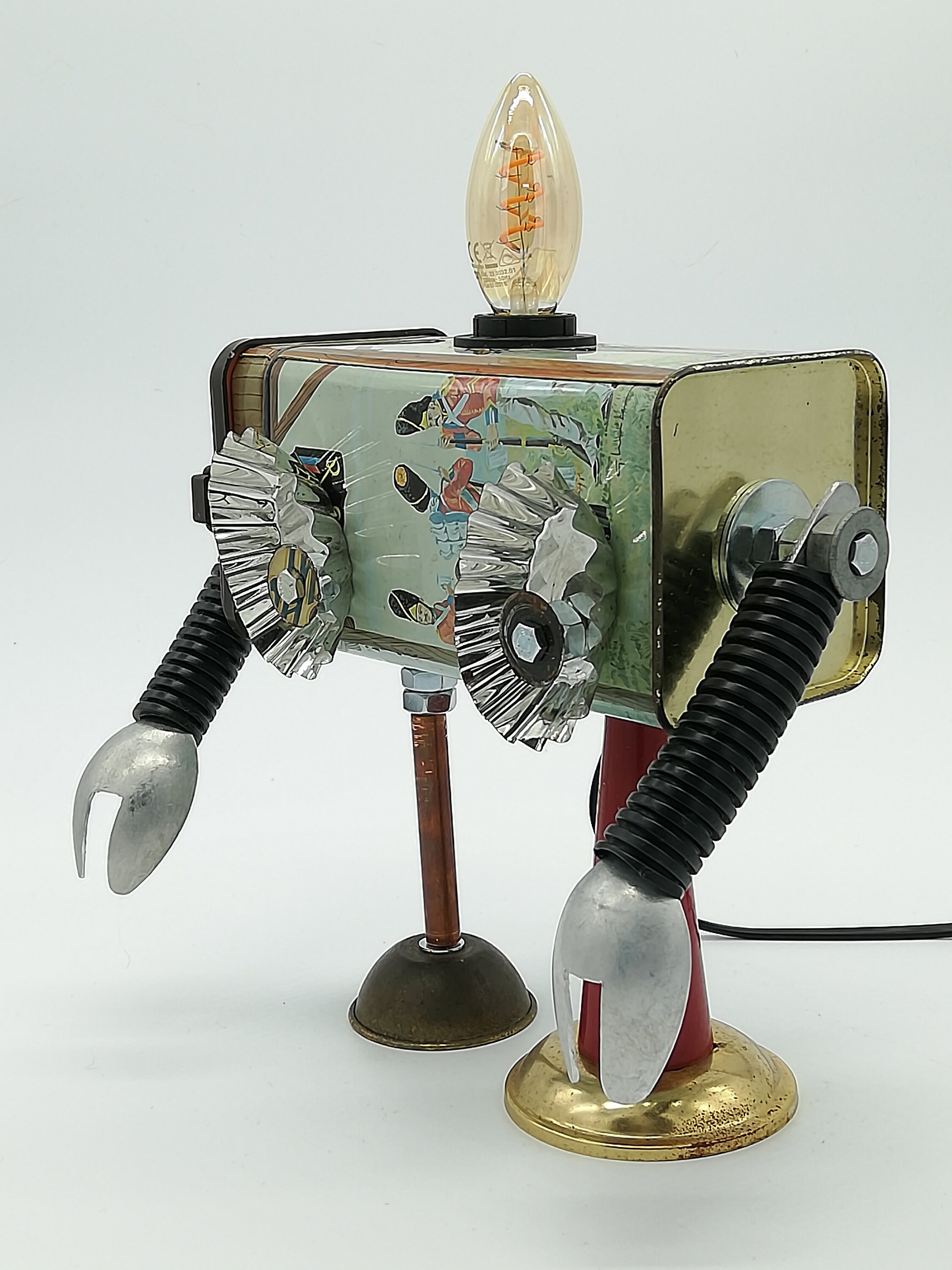 Lámpara de mesa robot, escritorio, mesita de noche, piezas hechas a ...