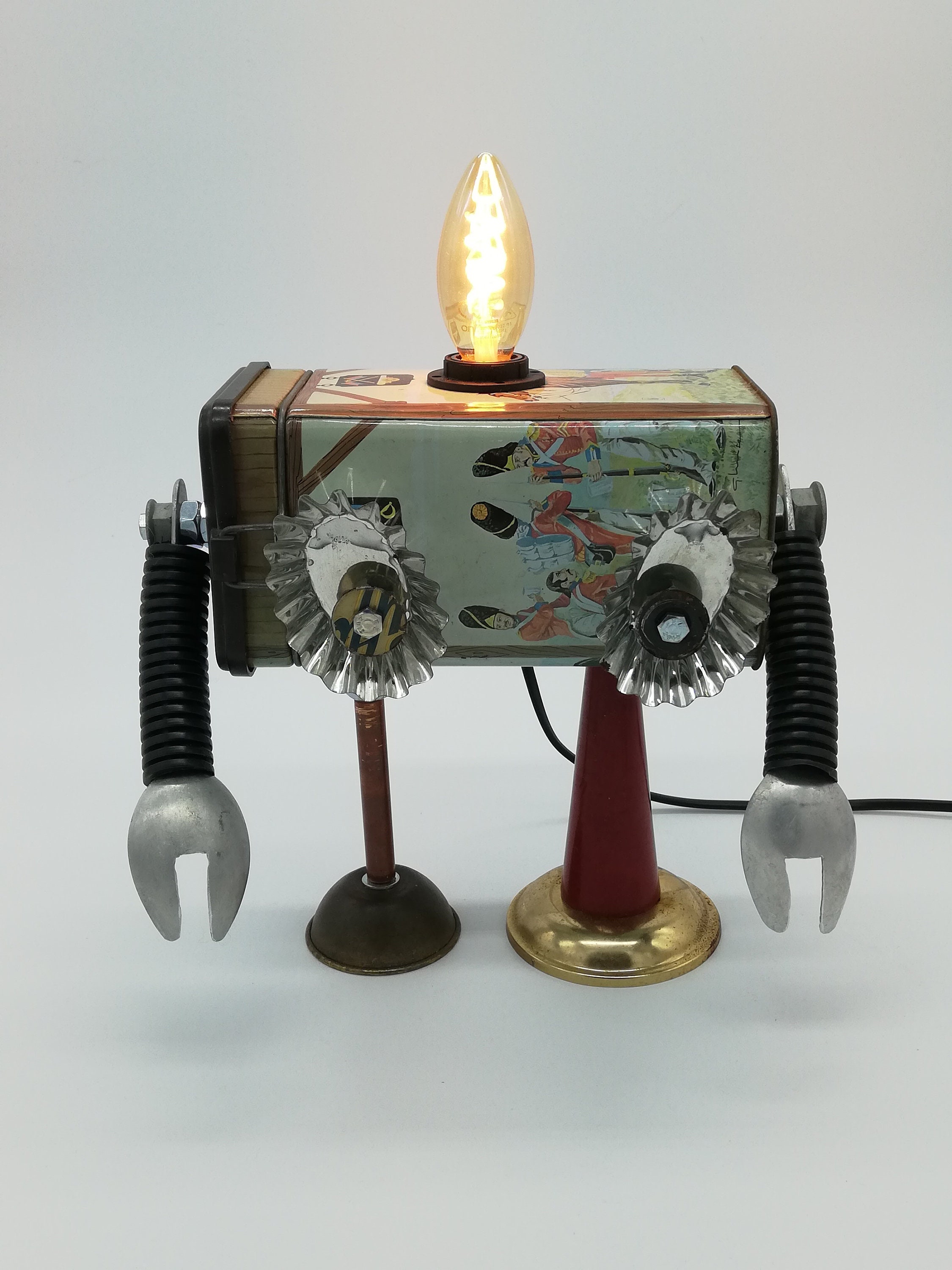 Lámpara de mesa robot, escritorio, mesita de noche, piezas hechas a ...