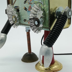 Robot Table Lamp, Desk, Bedside Table, Handmade, Recycling and Recovery ...