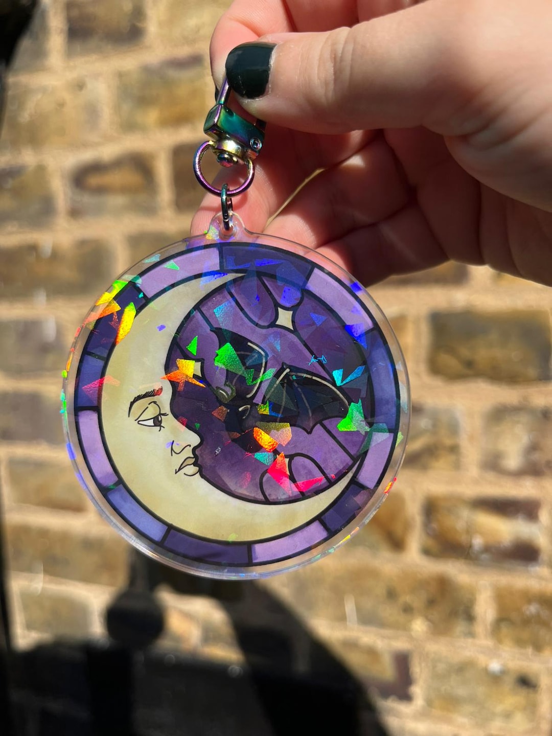 Whimsigoth Double-sided Moon Bag Charm - Etsy