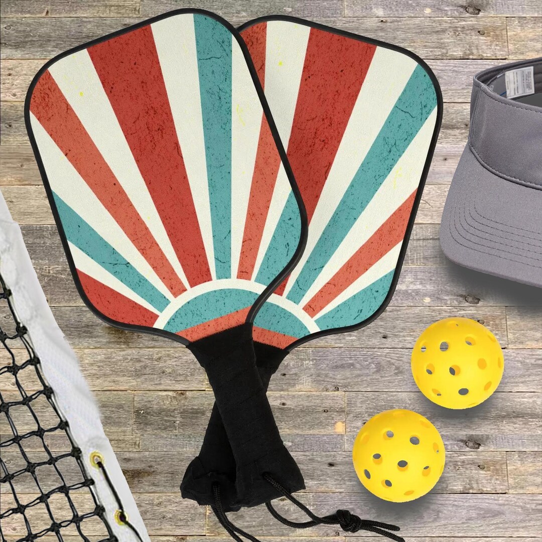 Retro Sunset Pickleball Kit, Pickleballer Paddles, Pickle Baller Gift ...
