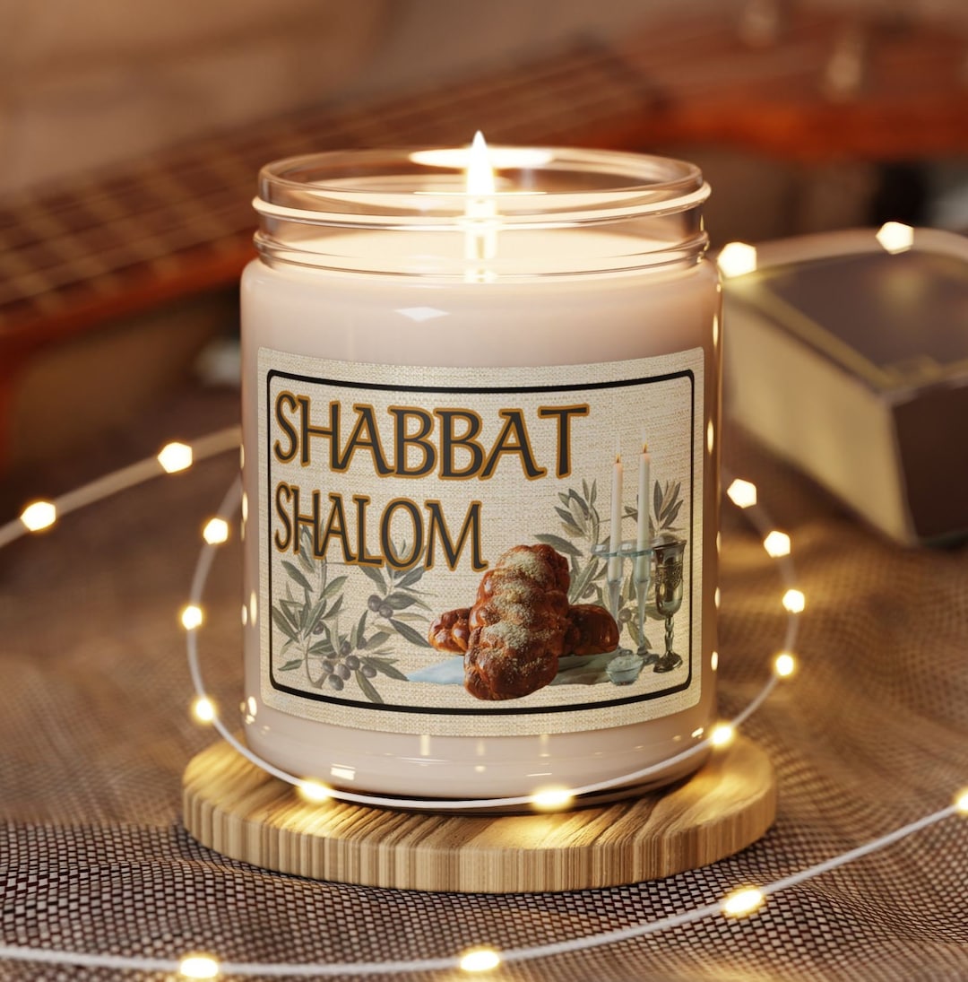 Shabbat Shalom Candle, Jewish Gift, Bat Mitsvah Gift, Good Shabbos ...