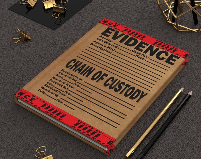 Evidence Matte Hardcover Journal, Daily Use Notebook, Crime Show Fan ...
