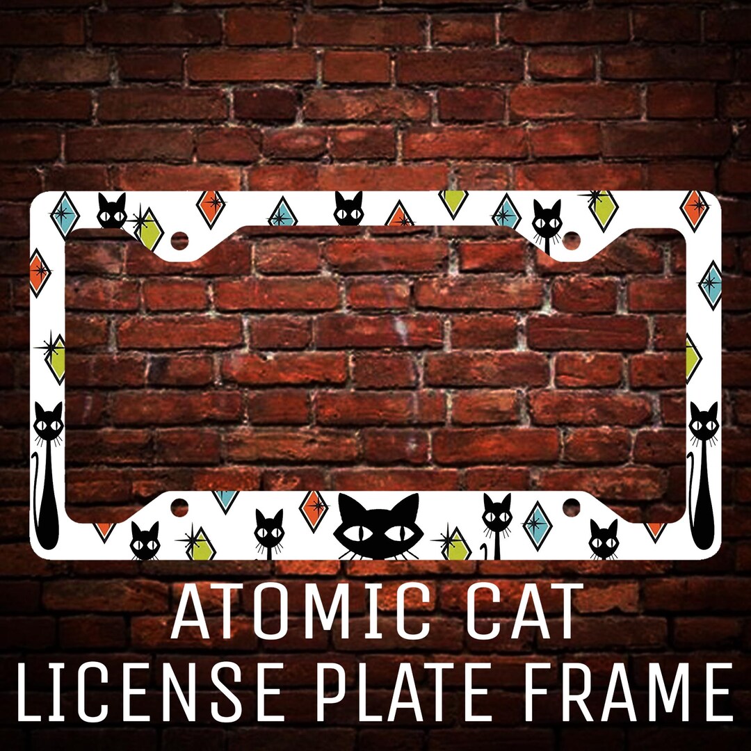 Atomic Cat Mid Century Modern Cat License Plate Frame - Etsy