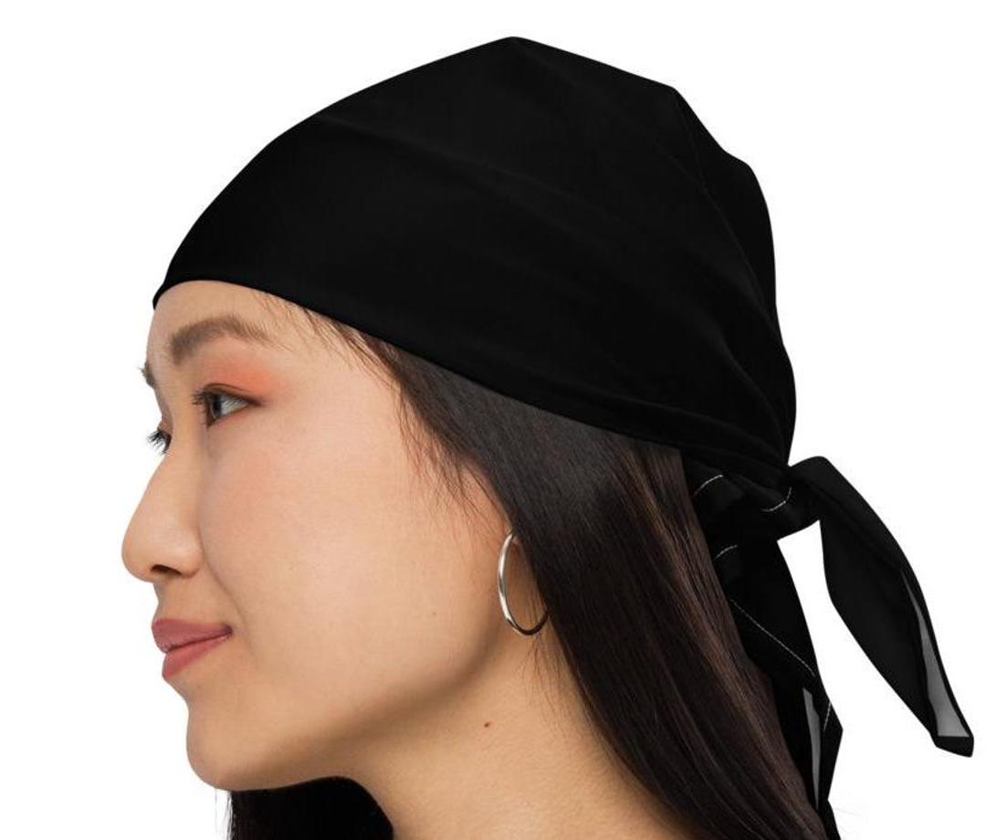 Solid Black Bandana, Black Chemo Scarf, Black Hair Wrap, Chef Scarf ...