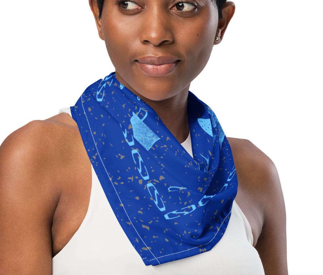 Whale Ocean Bandana Scarf, Whale Handkerchief, Whale Scarf, Navy ...