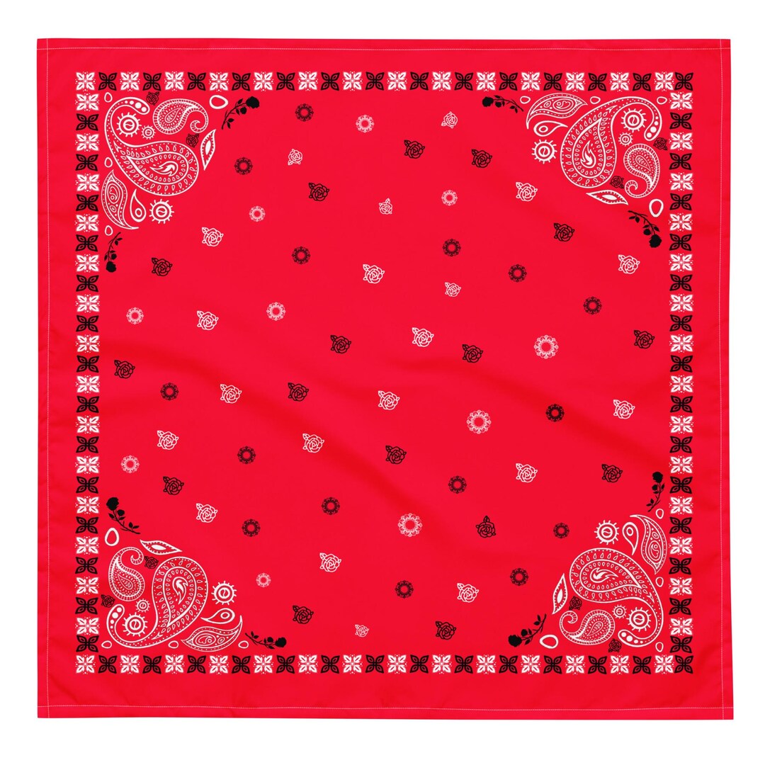 Large Paisley Bandana, Paisley Floral, Botanical Head Wrap, Biker ...