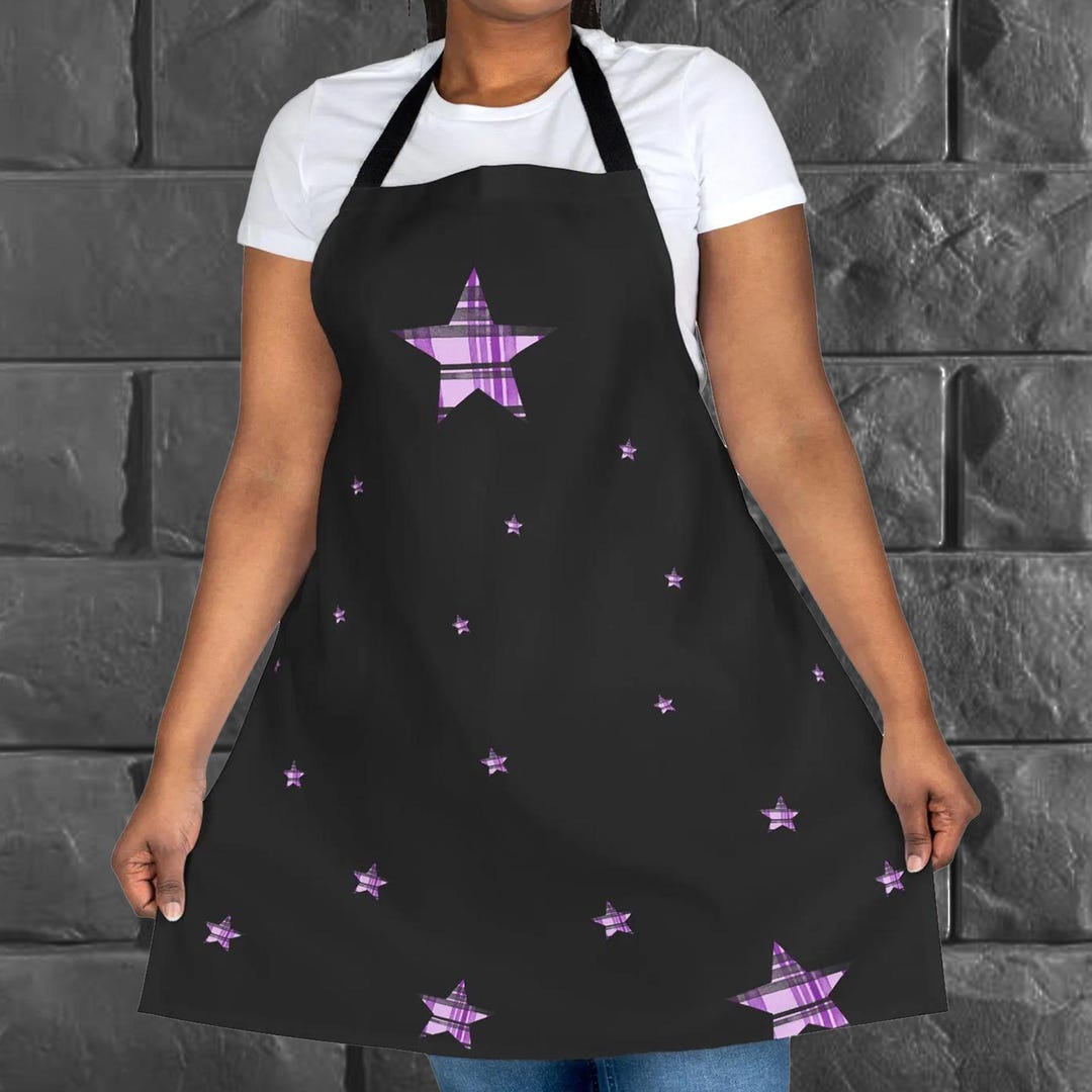 Pastel Goth Apron, Grunge Purple Plaid Star, Creepy Alternative Goth ...