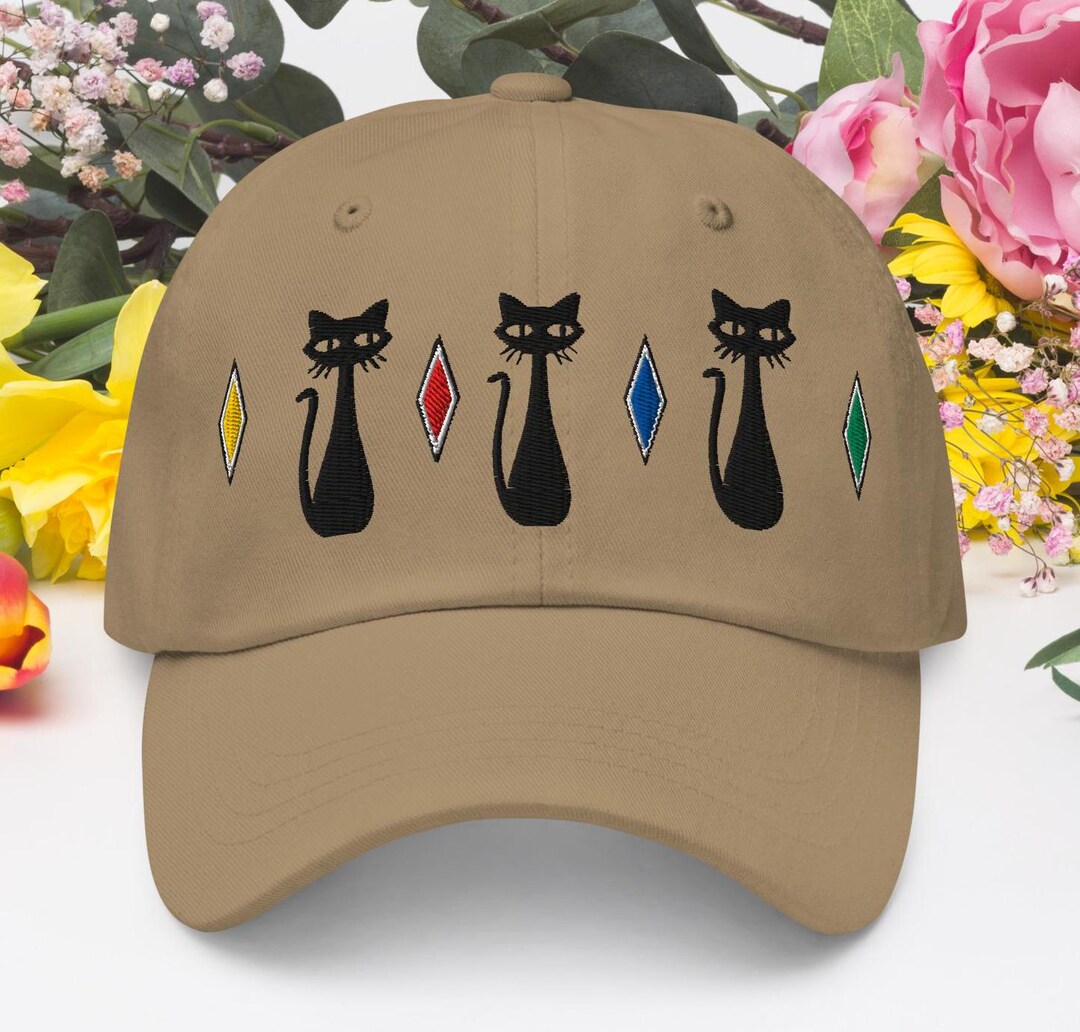 Atomic Cat Hat, Mid Century Modern Cat Hat, Funny Cat Hat, Silly Cat ...