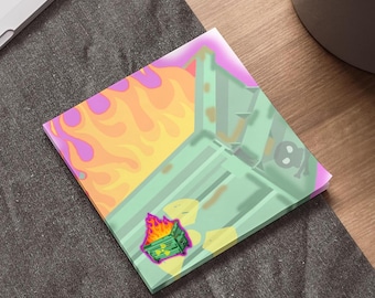 Funny Desk Decor Dumpster Fire Sticky Note Holder - Funny Office Desk ...