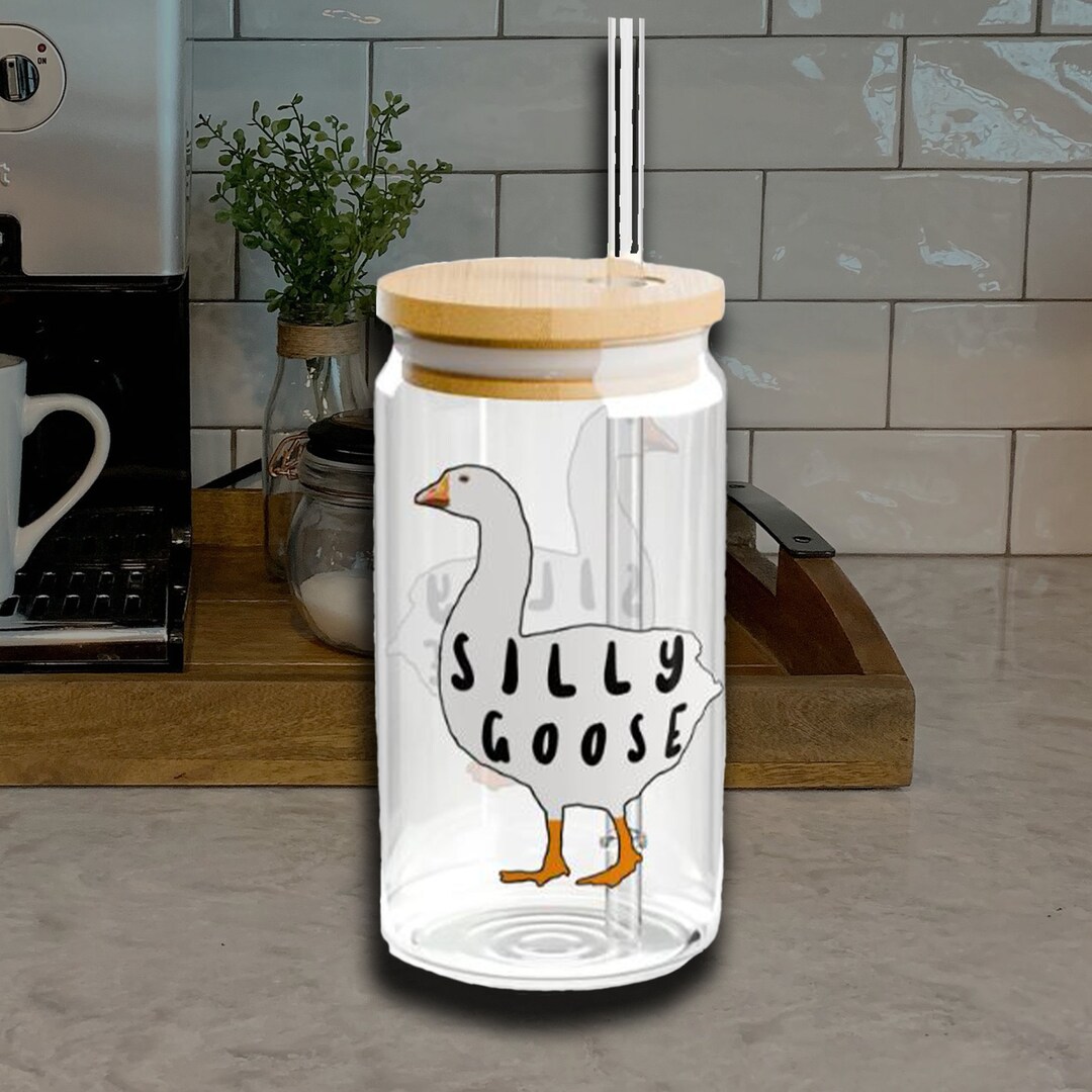 Silly Goose Glass Tumbler, Silly Goose Juice, Silly Goose Mug, Iced ...