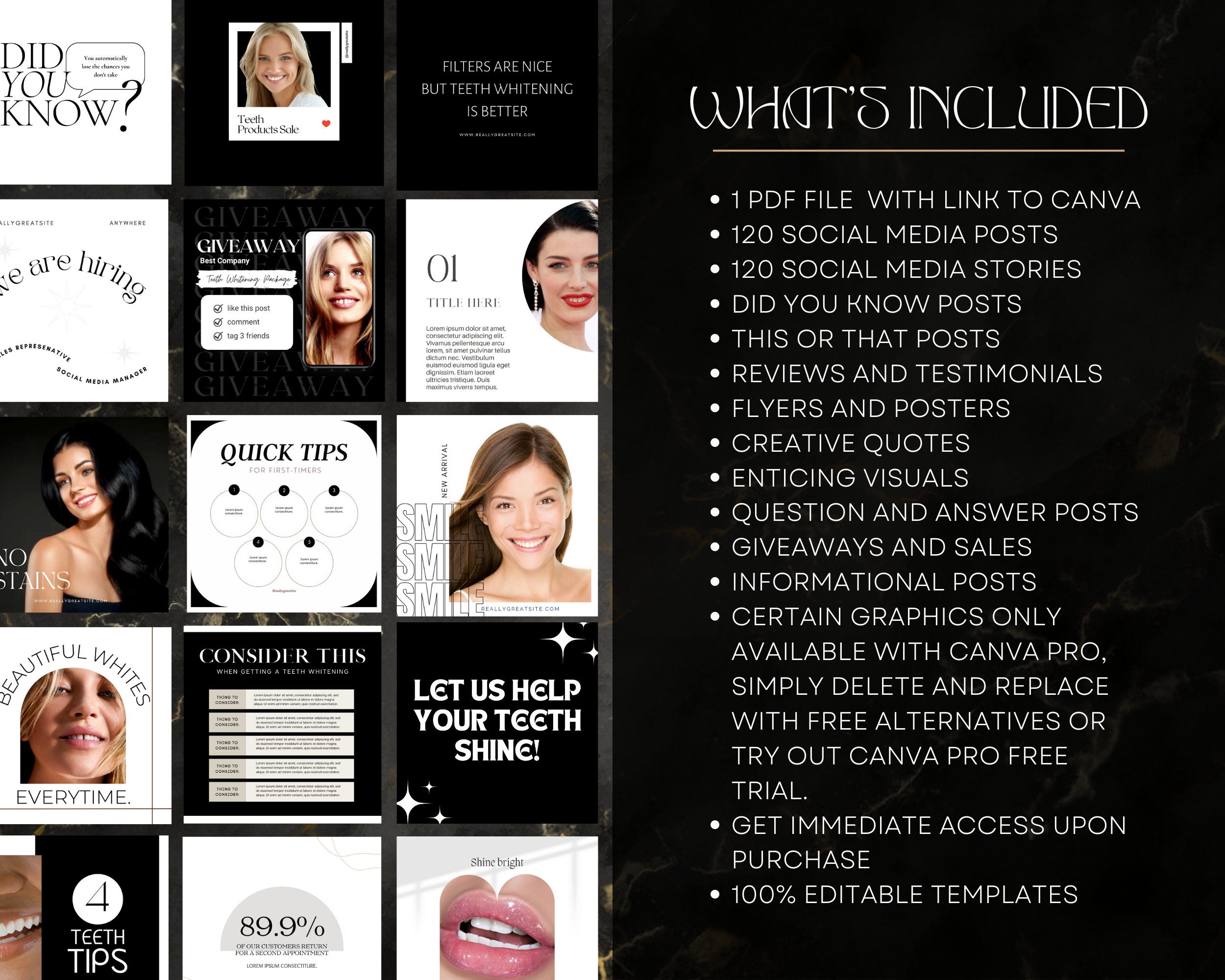 240 Teeth Whitening Instagram Templates Teeth Whitening Instagram ...