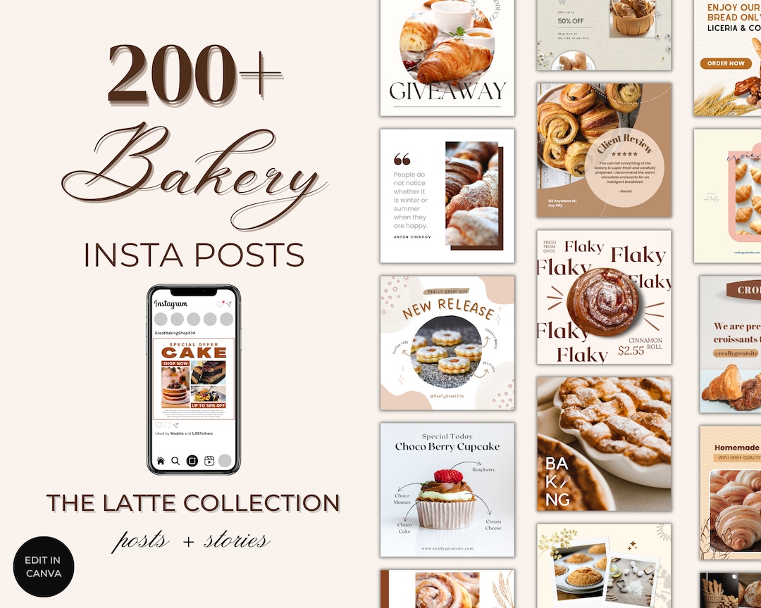 Bakery Instagram Post Templates | Bakery Instagram Template | Cake ...