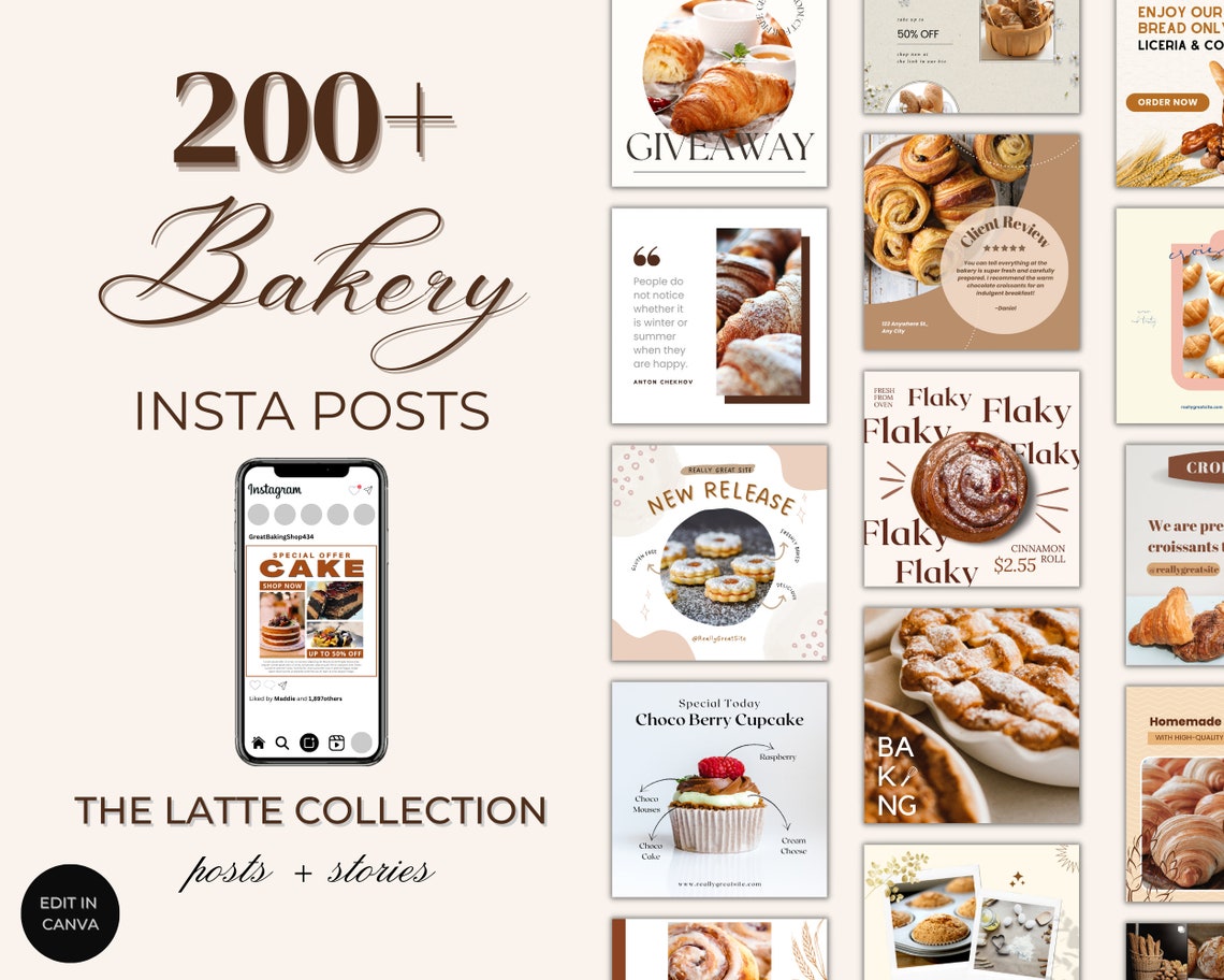 Bakery Instagram Post Templates | Bakery Instagram Template | Cake ...