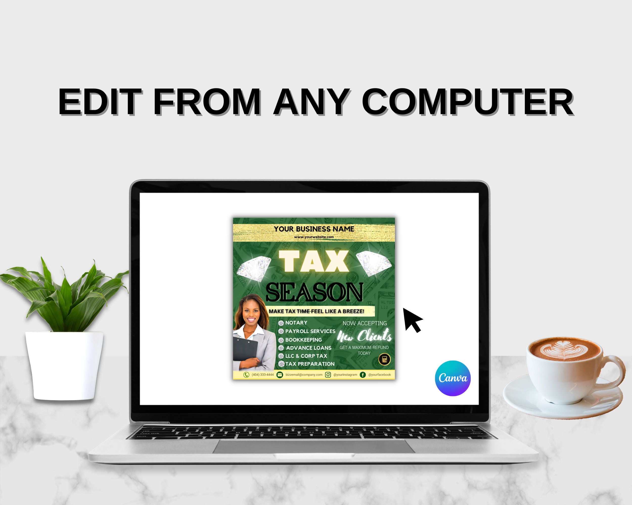 EDITABLE Tax Prep Season Flyer DIY Business Taxes Consultation - Etsy