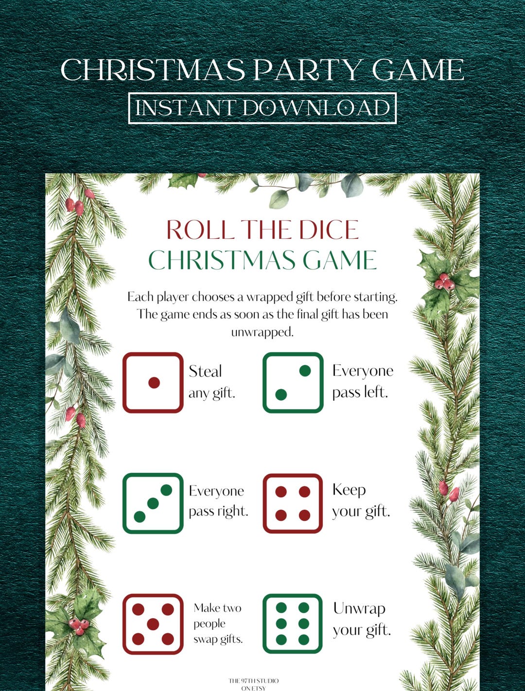 Christmas Roll the Dice Game | Office Christmas Party Games | Christmas ...