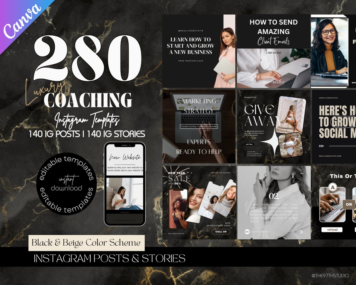 280 Coach Marketing Instagram Templates Life Coachbusiness Coach Social ...