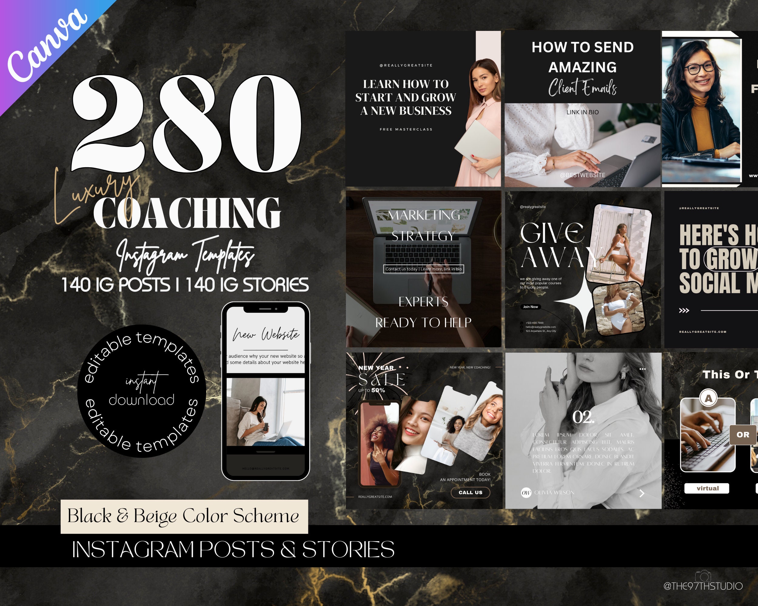 280 Coach Marketing Instagram Templates Life Coachbusiness Coach Social ...