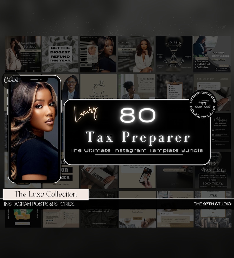 80 Tax Preparer Instagram Templates | Tax Preparation Accounting Posts ...