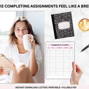 PRINTABLE and Digital Assignment Tracker + Assignment Planner, Digital ...
