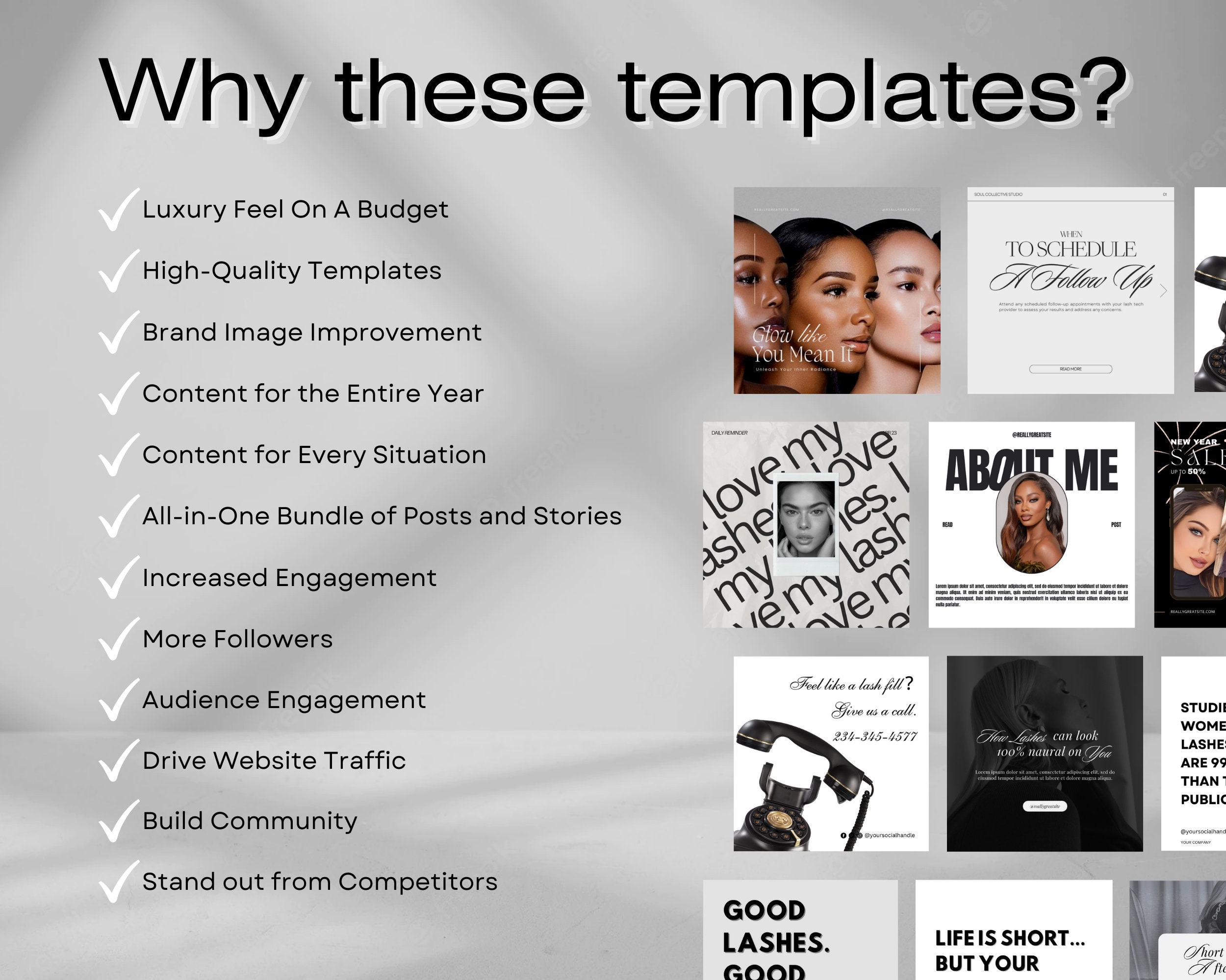 30 Lash Extension Instagram Post Templates, Lash Tech Business ...