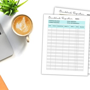PRINTABLE Checkbook Register | Finance Tracker | Check Register ...