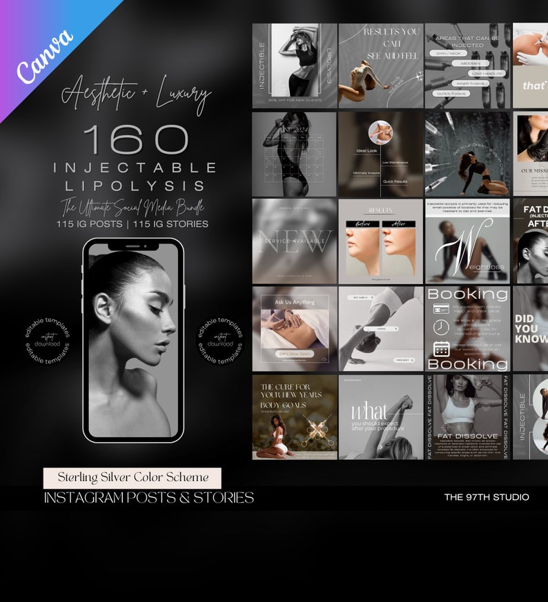 FAT DISSOLVE Instagram Posts | Injectable Lipolysis Instagram Templates ...