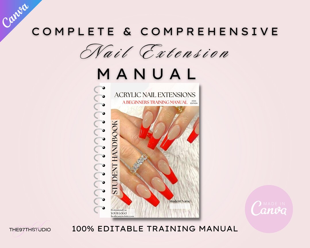 Acrylic and Gel Nails Editable Training Manual, Training Manual, Nail ...
