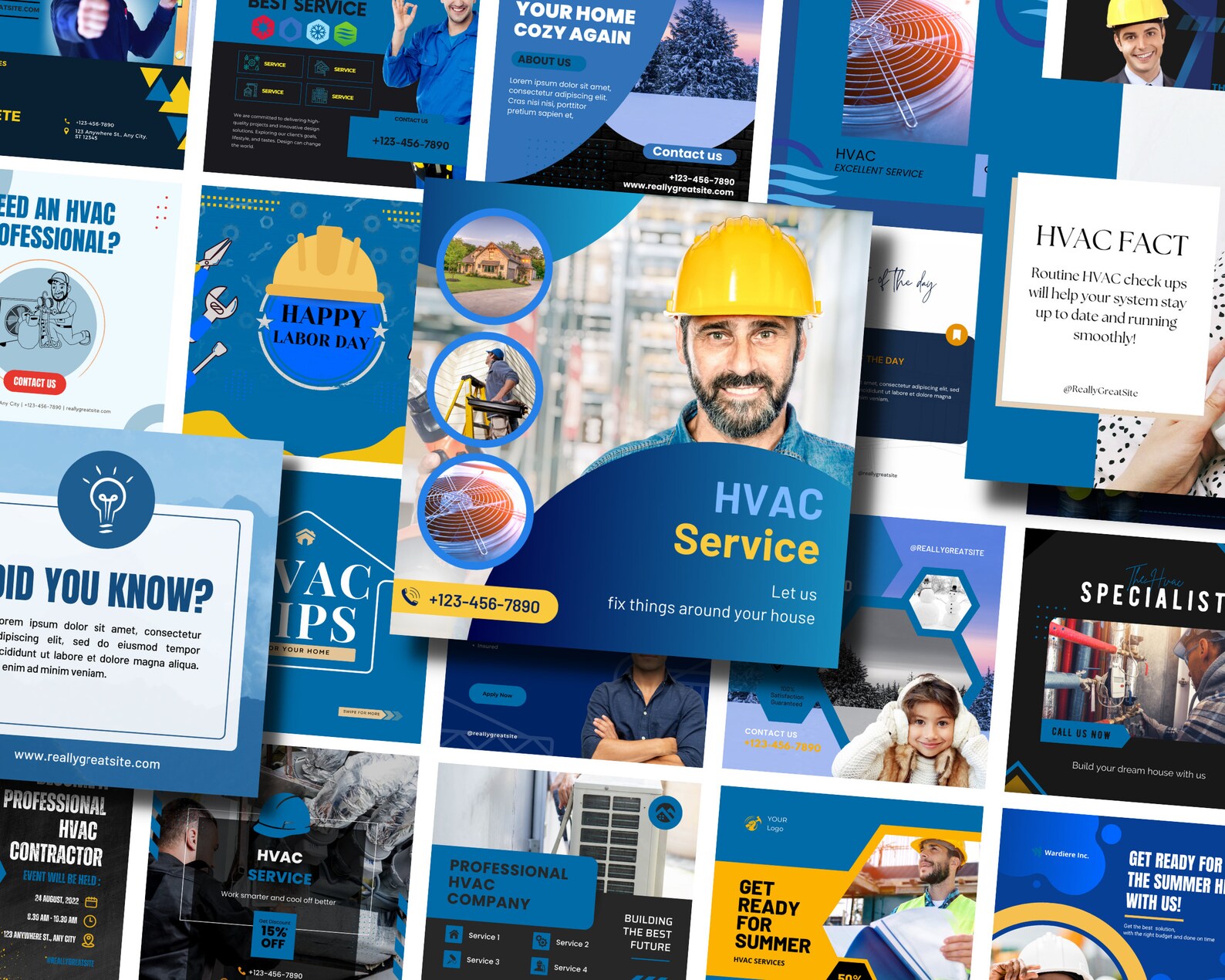 230 HVAC Instagram Template Posts for Small Business HVAC - Etsy