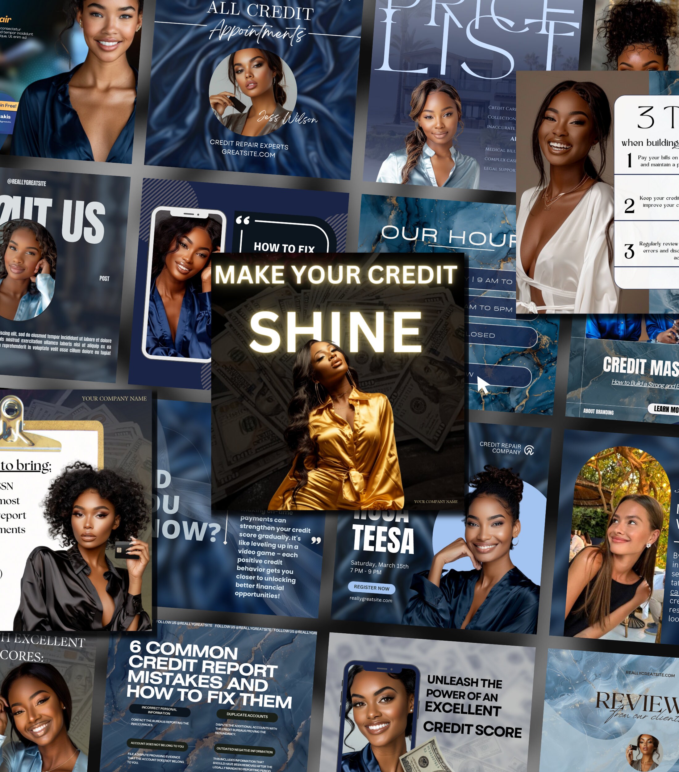 80 Credit Repair Instagram Templates | Credit Repair Posts | Credit ...