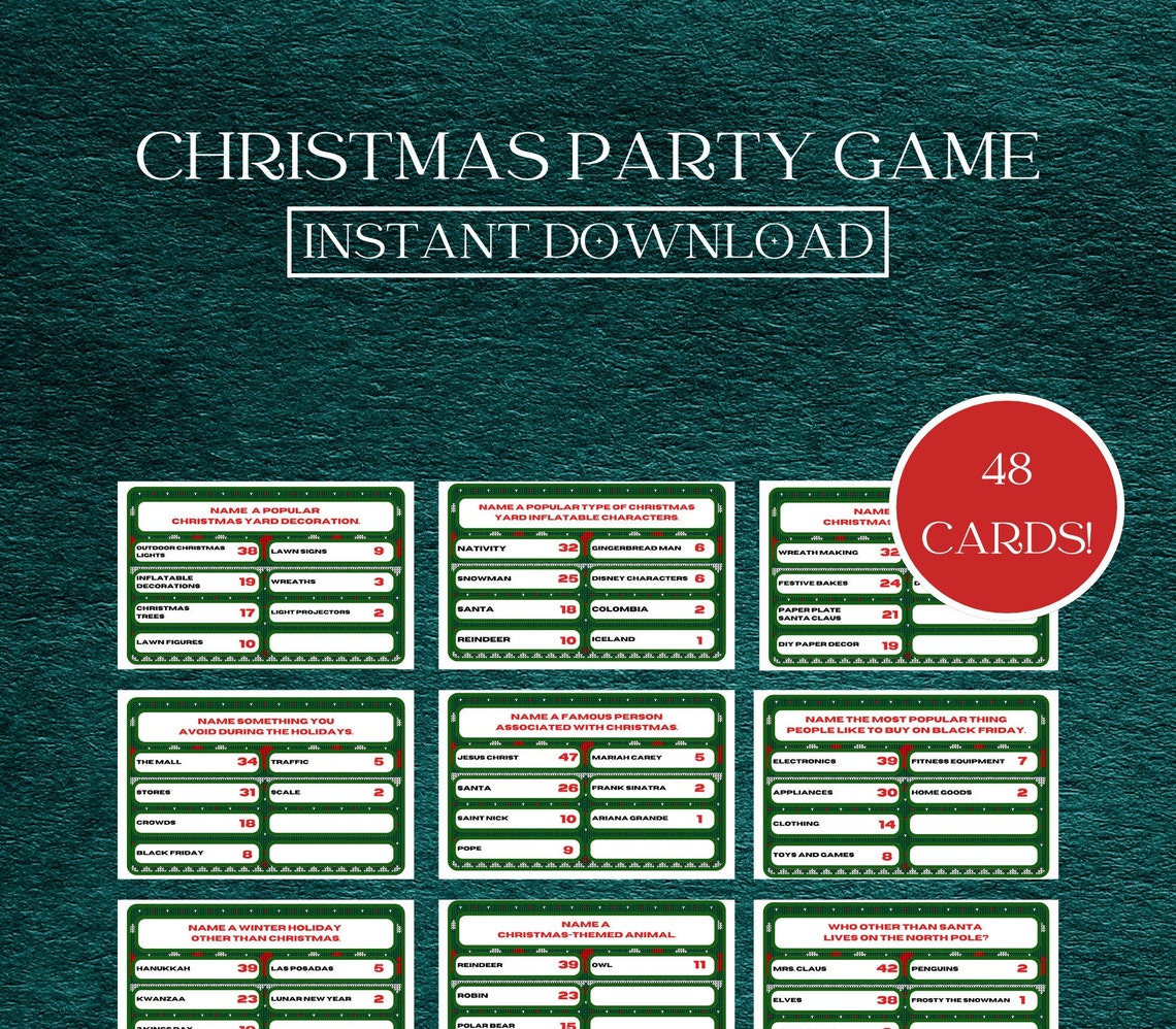 Christmas Family Feud Game Christmas Printable Games Christmas Family ...