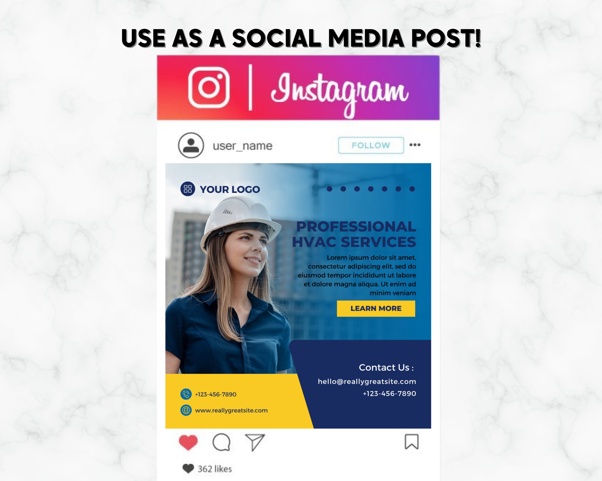 230 HVAC Instagram Template Posts for Small Business HVAC - Etsy
