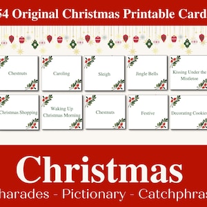 Christmas Catchphrase 54 Original Christmas Games Printable Cards ...