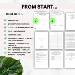 The Dissertation Planner Printable and Template | Dissertation Thesis ...