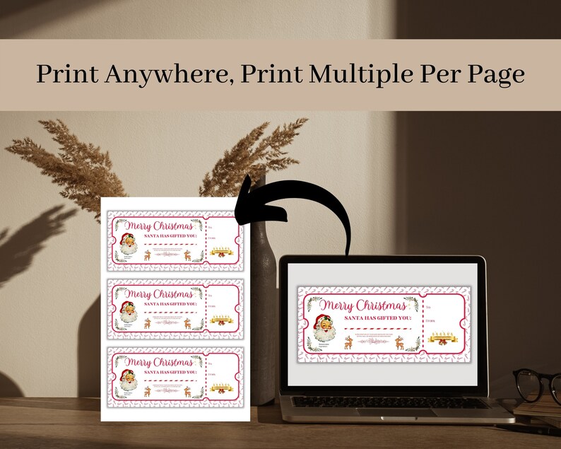 Retro Santa Christmas Gift Voucher | Printable Coupon (PDF) - Etsy