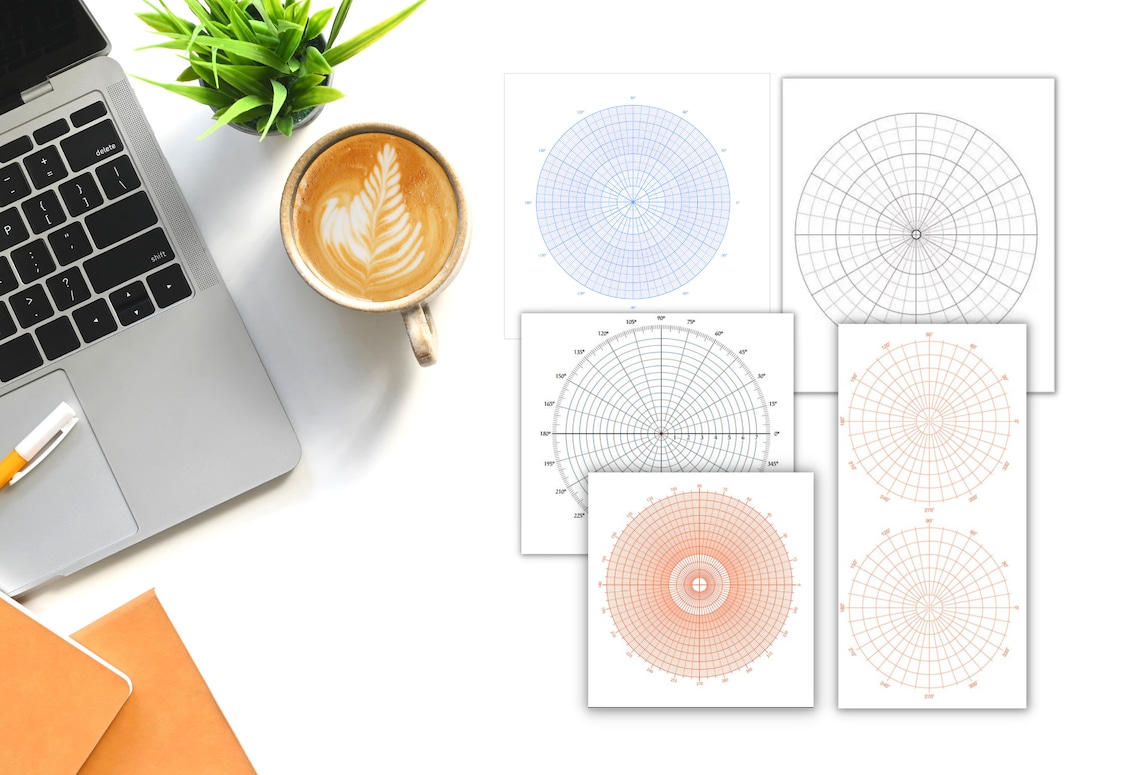 POLAR GRAPH Papers Circular Graph Paper Beading Polar Graph Paper ...