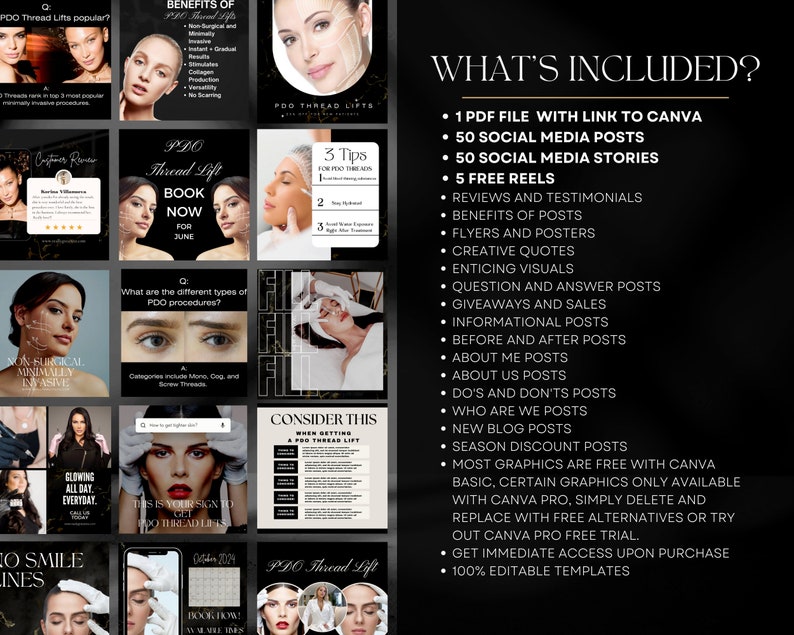 100 PDO Threads Instagram Templates | Nurse Injector Instagram | Facial ...