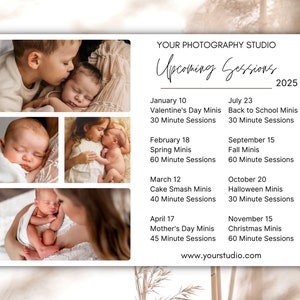 Upcoming Mini Sessions Template for Photographers | Mini Sessions ...