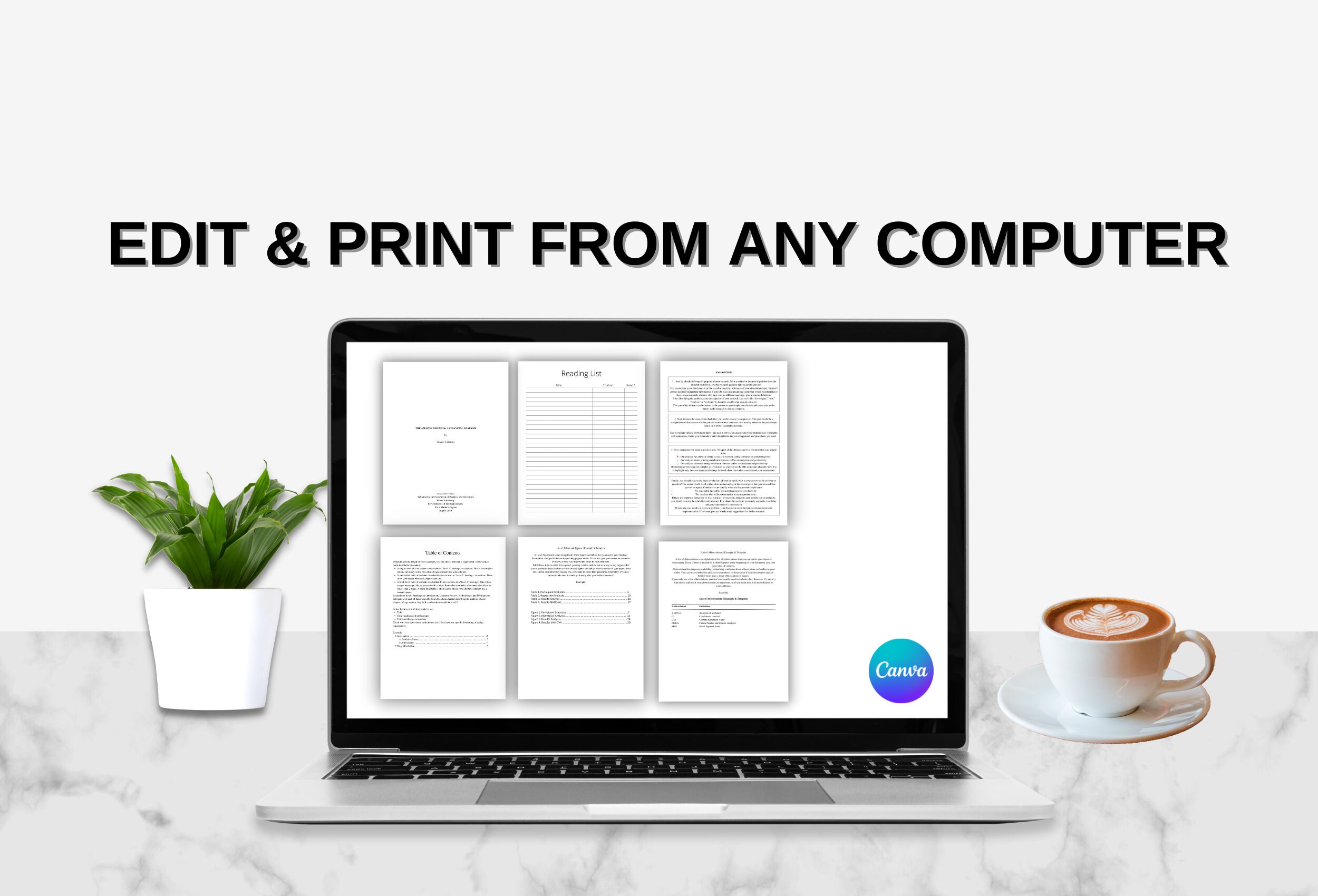 The Dissertation Planner Printable and Template | Dissertation Thesis ...