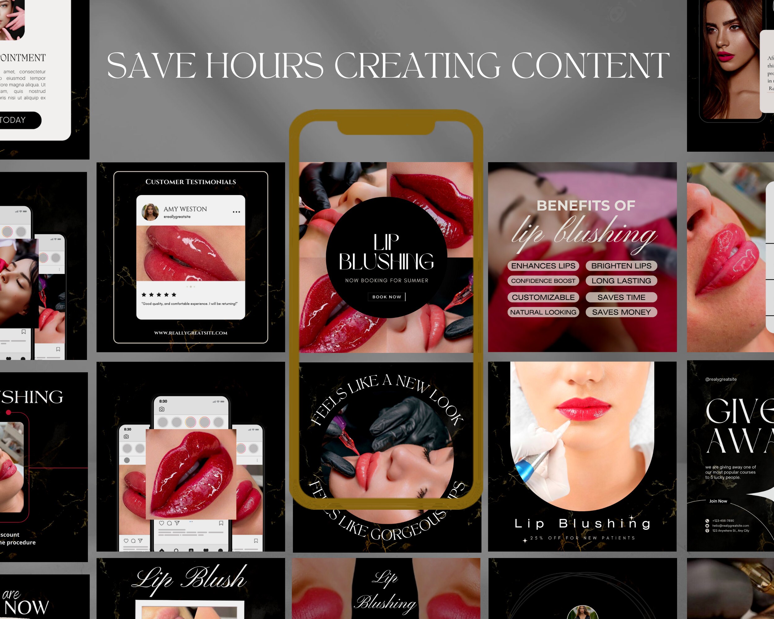60 Luxury Lip Blush Instagram Templates PMU Instagram - Etsy
