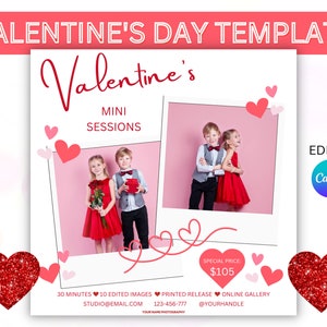 VALENTINE'S Mini Session Photography Template, Canva Template ...