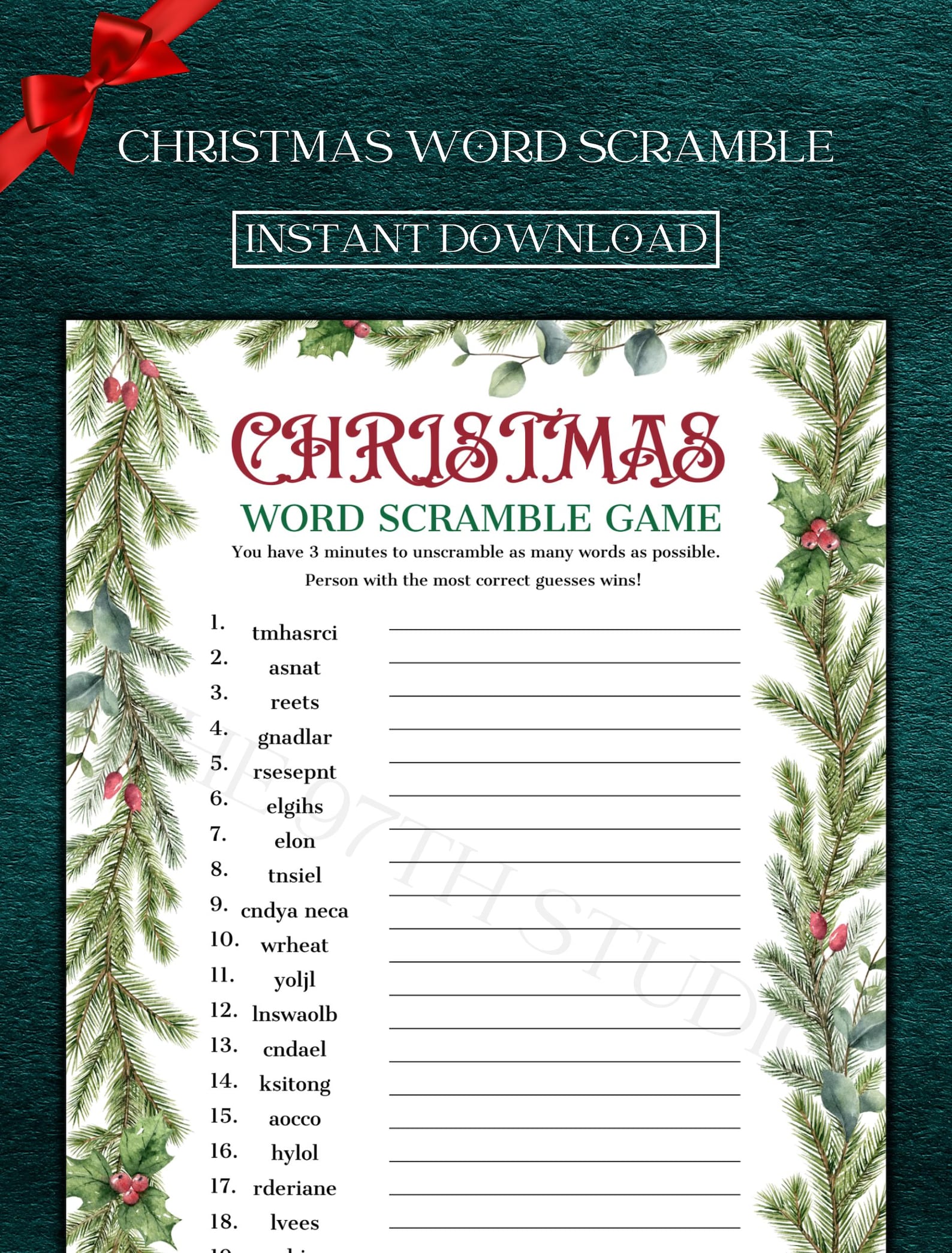 Christmas Word Scramble Game | Office Christmas Party Game | Christmas ...
