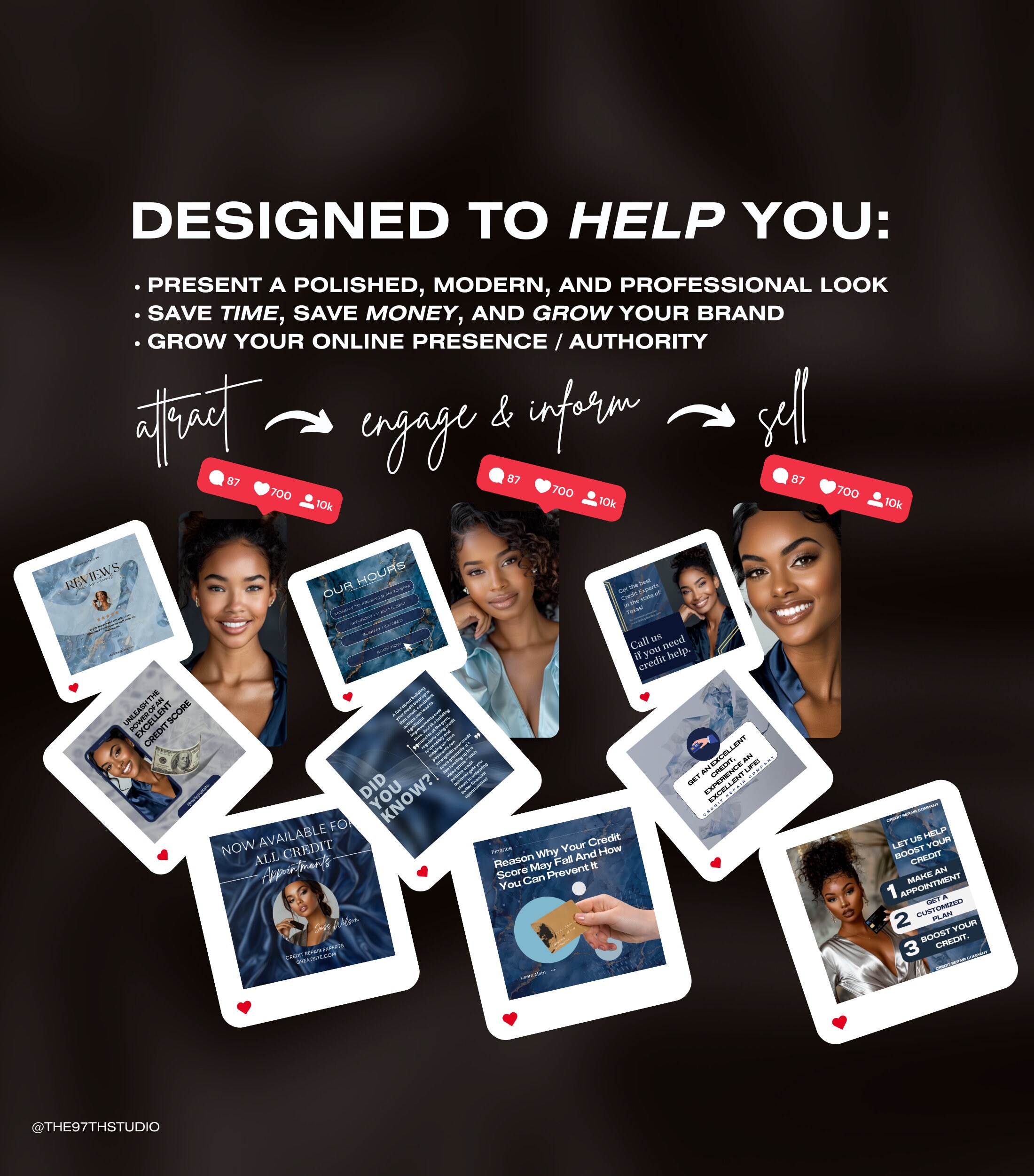 80 Credit Repair Instagram Templates | Credit Repair Posts | Credit ...
