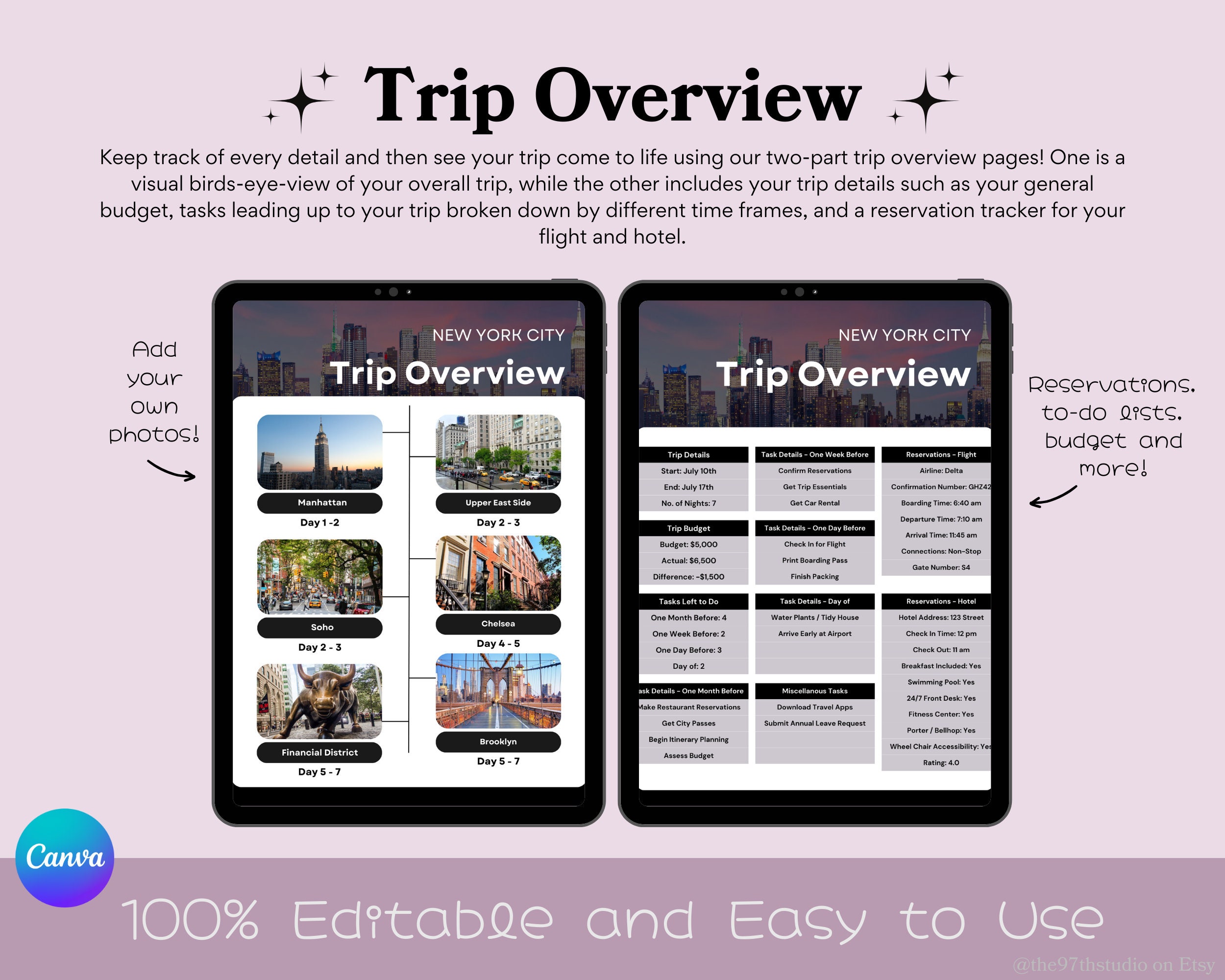 Travel Planner Digital Travel Planner Vacation Planner Travel Itinerary ...