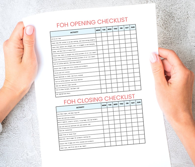 Restaurant Templates Starter Pack, Cleaning Checklist, Restaurant ...
